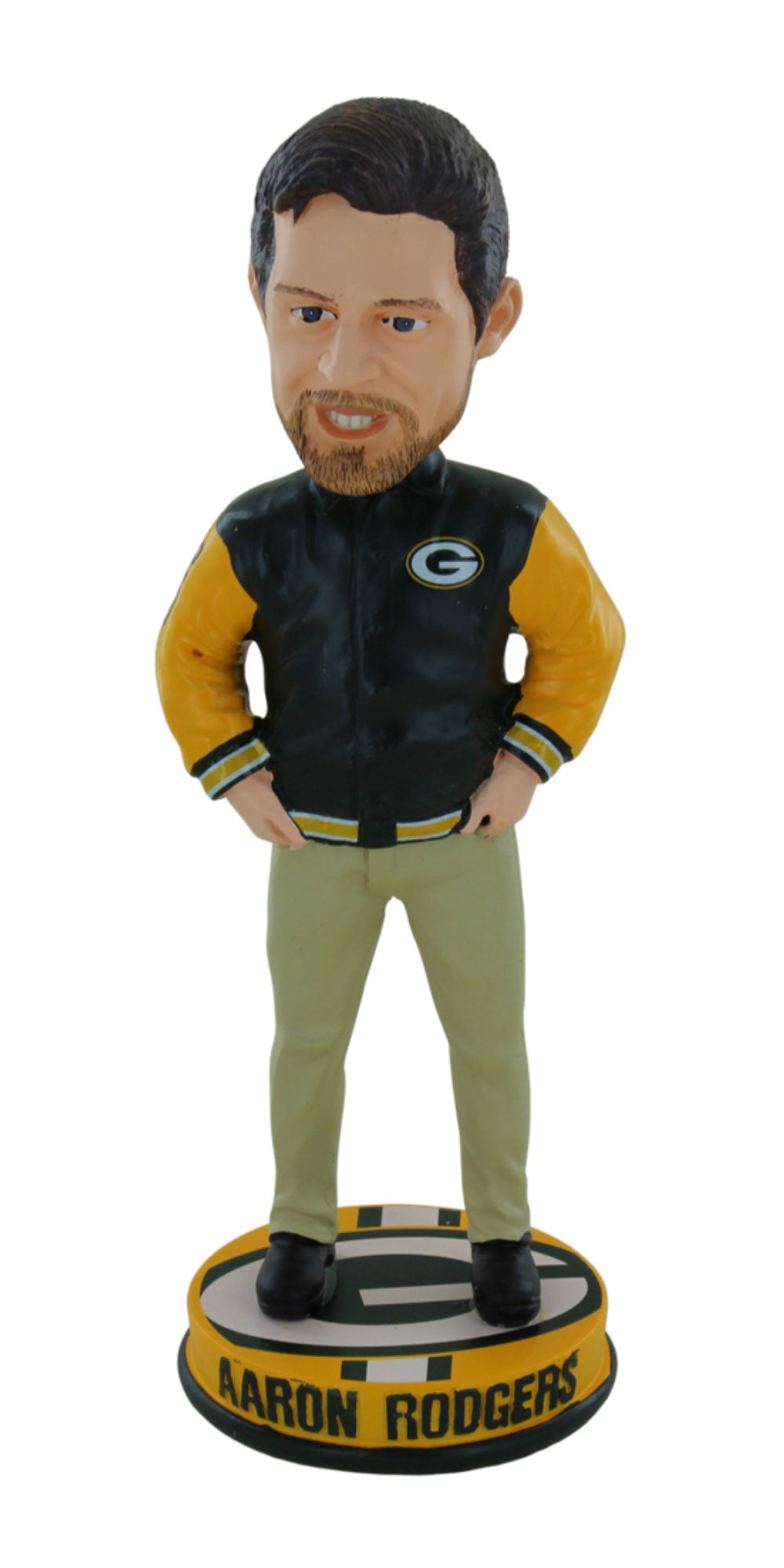 Green Bay Packers Aaron Rodgers Varsity Jacket Bobblehead