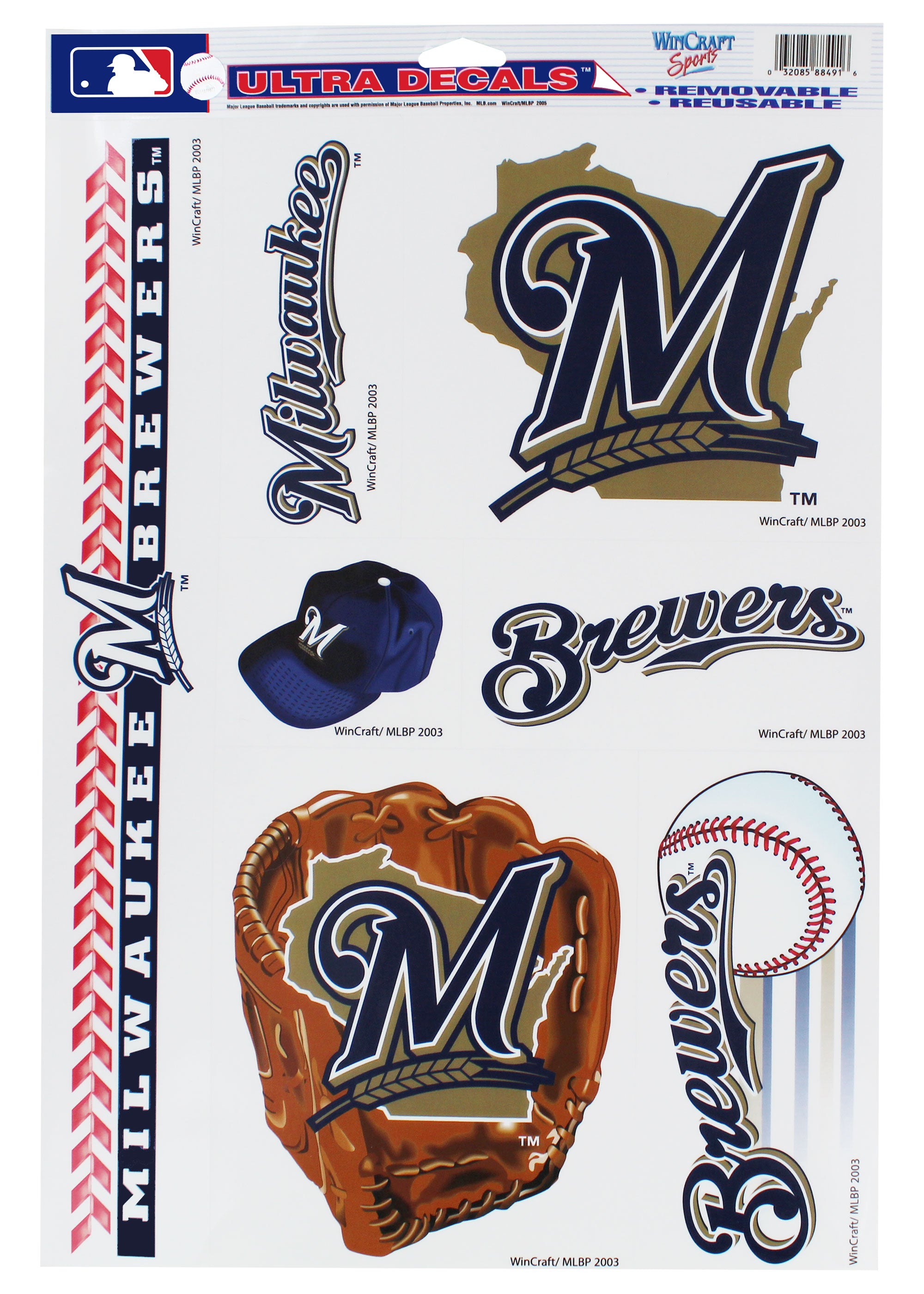 Milwaukee Brewers Ultra Decals, 11" x 17"