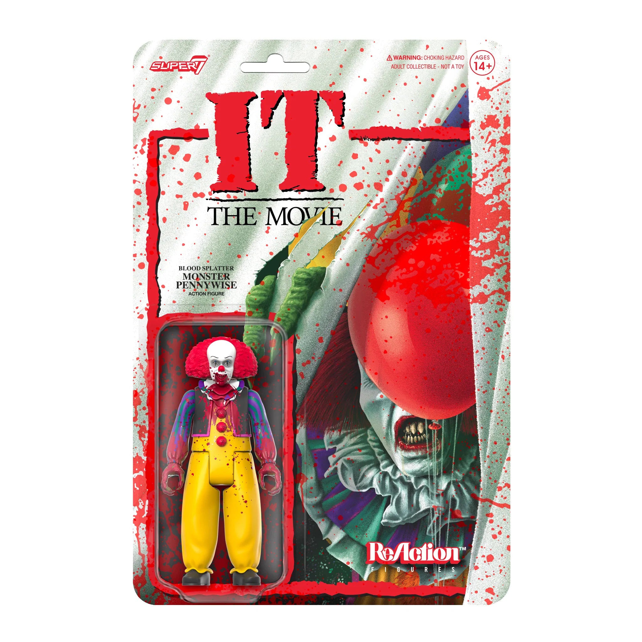 IT Pennywise (Blood Splatter) 3.75" ReAction Figure